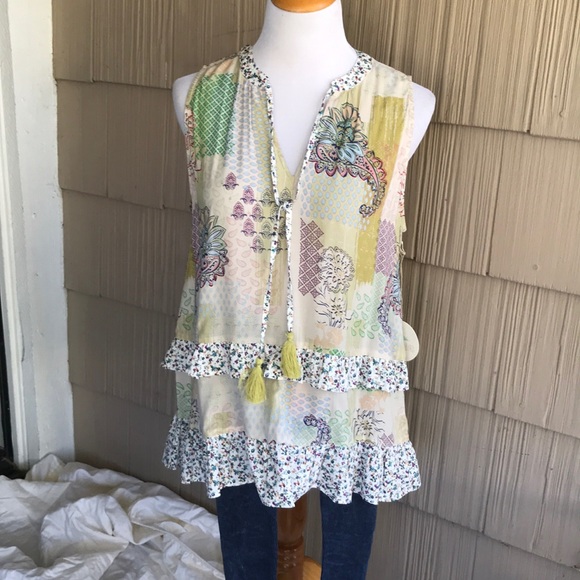 Hummingbird | Tops | Nwt Pol Calico Print Boho Style Tank | Poshmark